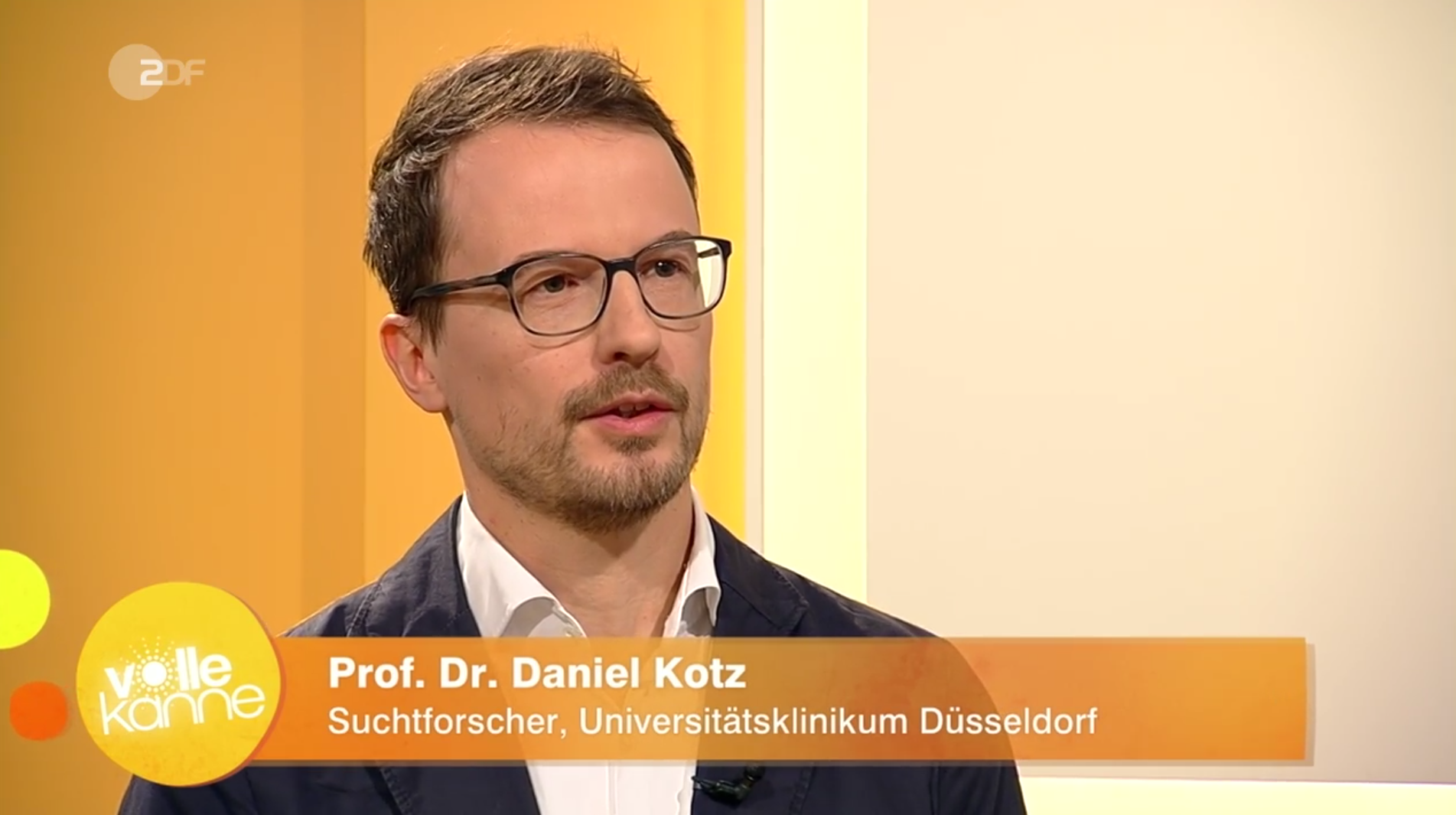 Dauerhaft rauchfrei - Prof. Dr. Daniel Kotz bei Volle Kanne im ZDF ǀ UKD